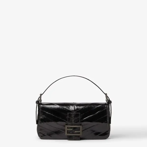 Fendi Baguette® 26424 Black Inlaid Hagfish Leather Bag - [black]